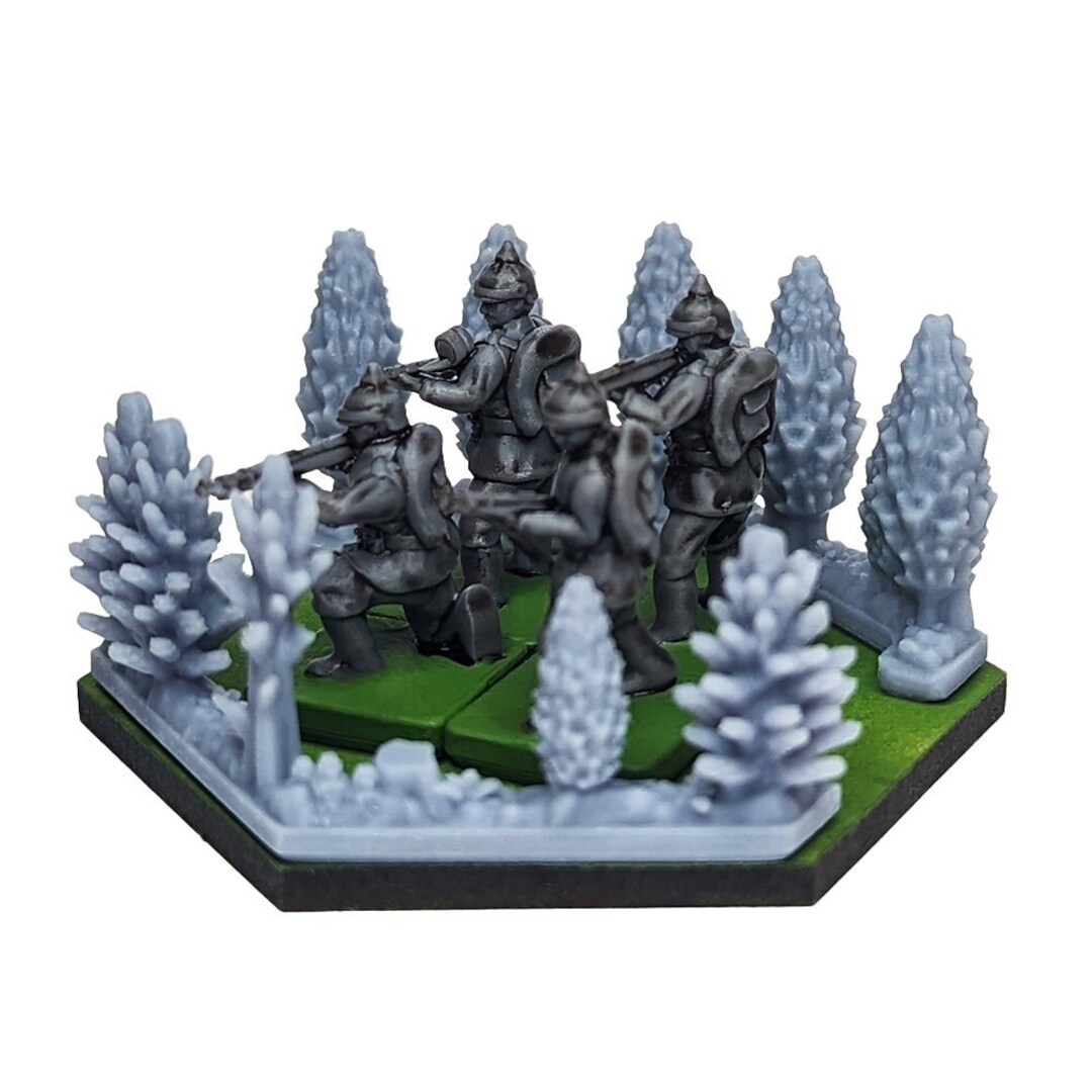European Forest Partial Hex 60mm 4pcs | 1/72, 15mm, Command & Colors ...