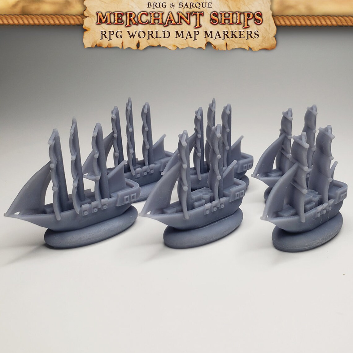 Grey Brig & Barc RPG World Map Markers for Dungeons N Dragons - Etsy