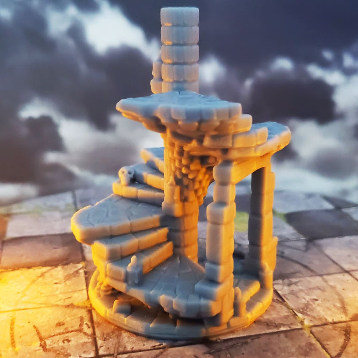 25mm Spiral Staircase Heroquest Compatible HD Dungeon Terrain Miniature ...