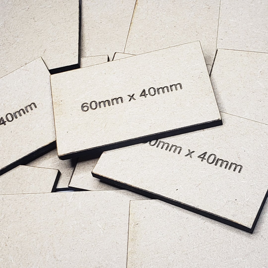 MDF 60mm X 40mm Bases | Rectangle, TTRPG Scenery, Battlefield RPG ...