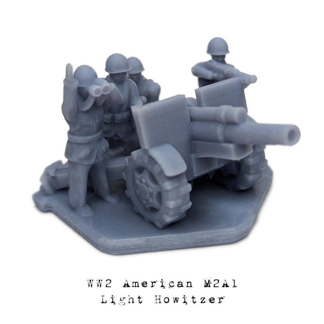 WW2 American M2A1 Light Howitzer Gun & Crew | 15mm, 1/72, 107mm, WW2 ...