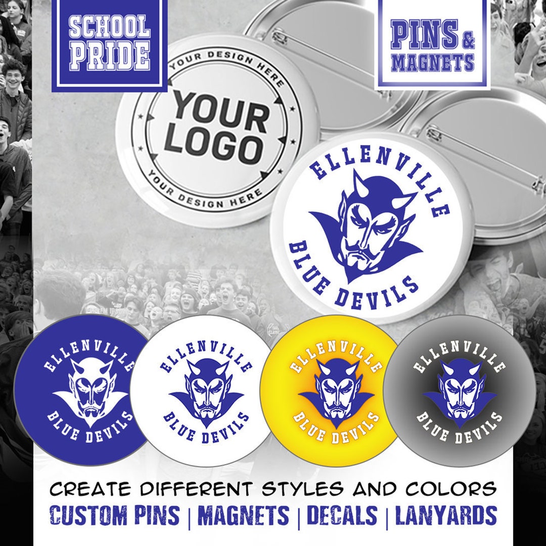 Devils School Mascot 1.75" Pins & Magnets | School Pin, Highschool ...