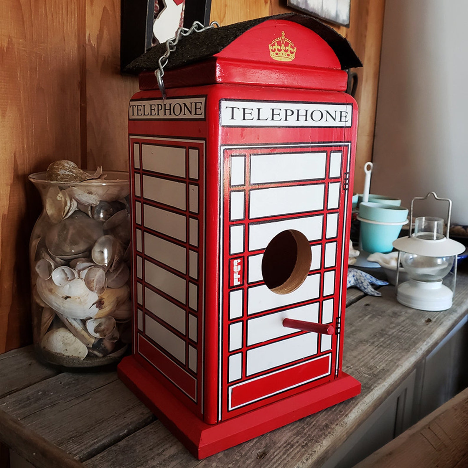 British Telephone Box Red Birdhouse Bird House Outdoor - Etsy