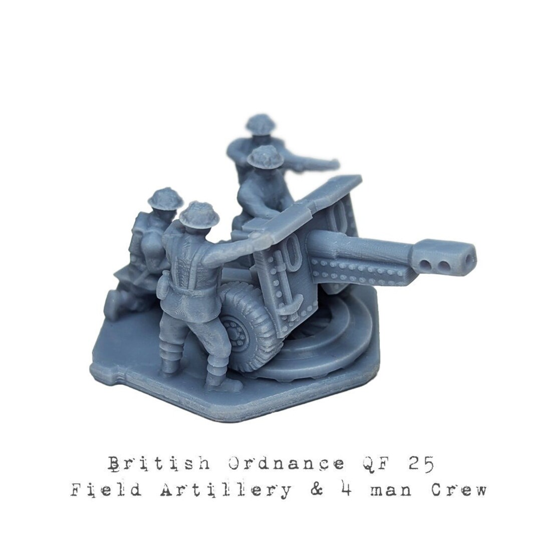 WW2 British Ordnance QF 25 Field Artillery & 4 Man Crew | 15mm Gun, 1/ ...