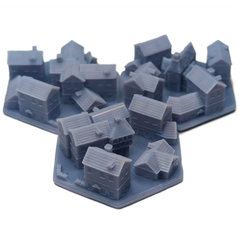1.25" Towns Hex Gaming | 30mm Urban Mini Hex TTRPG Scenery, Game ...