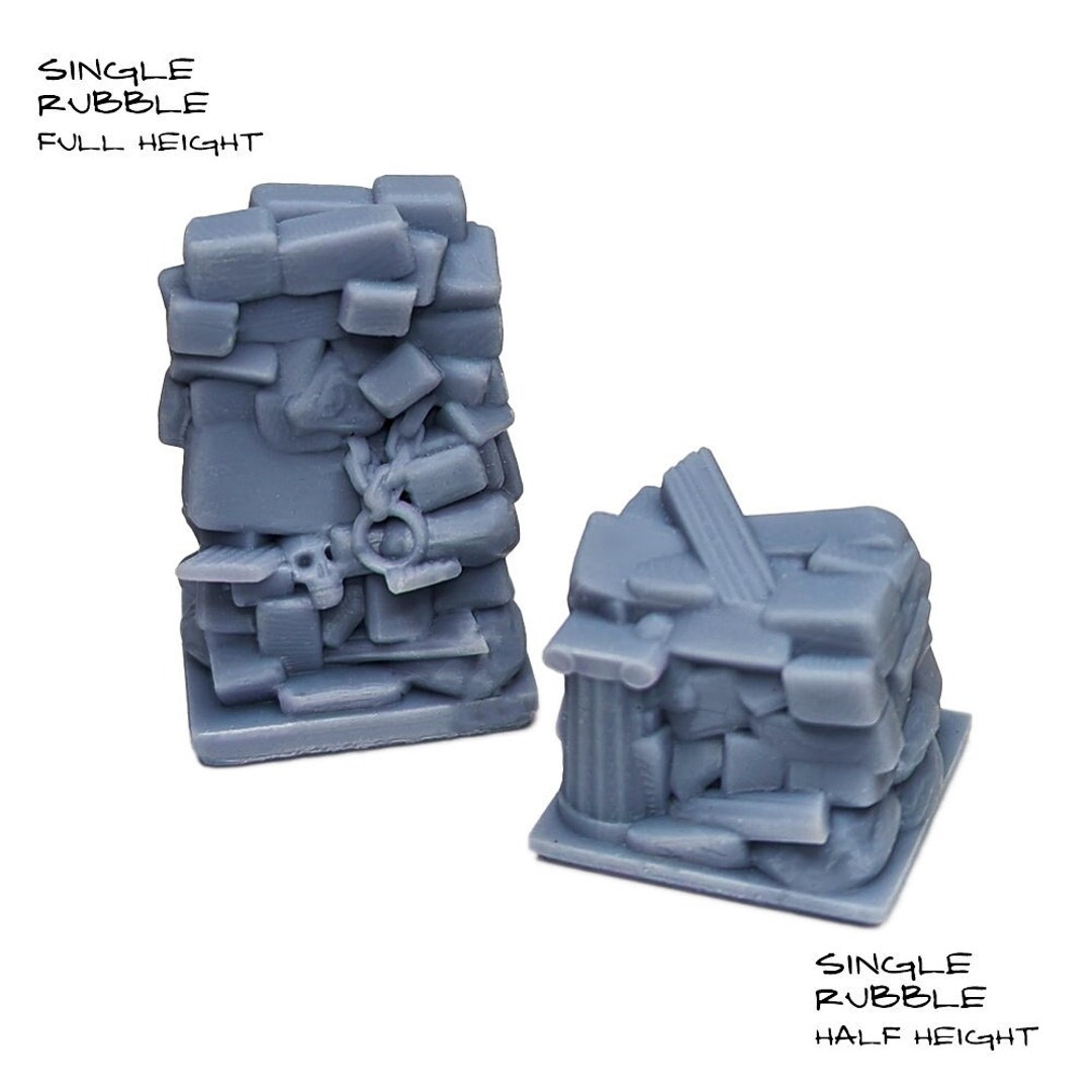 Blocked Single Rubble Walls 25mm Heroquest Compatible HD Dungeon ...
