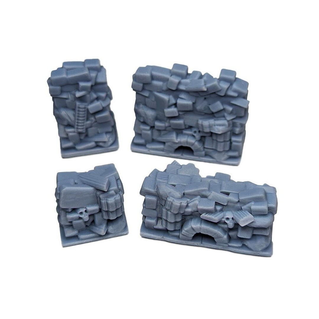 Blocked Rubble Walls 25mm Heroquest Compatible HD Dungeon Terrain ...
