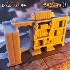 25mm Bookcase #4 Hidden Secrets Heroquest Compatible Scenery ...