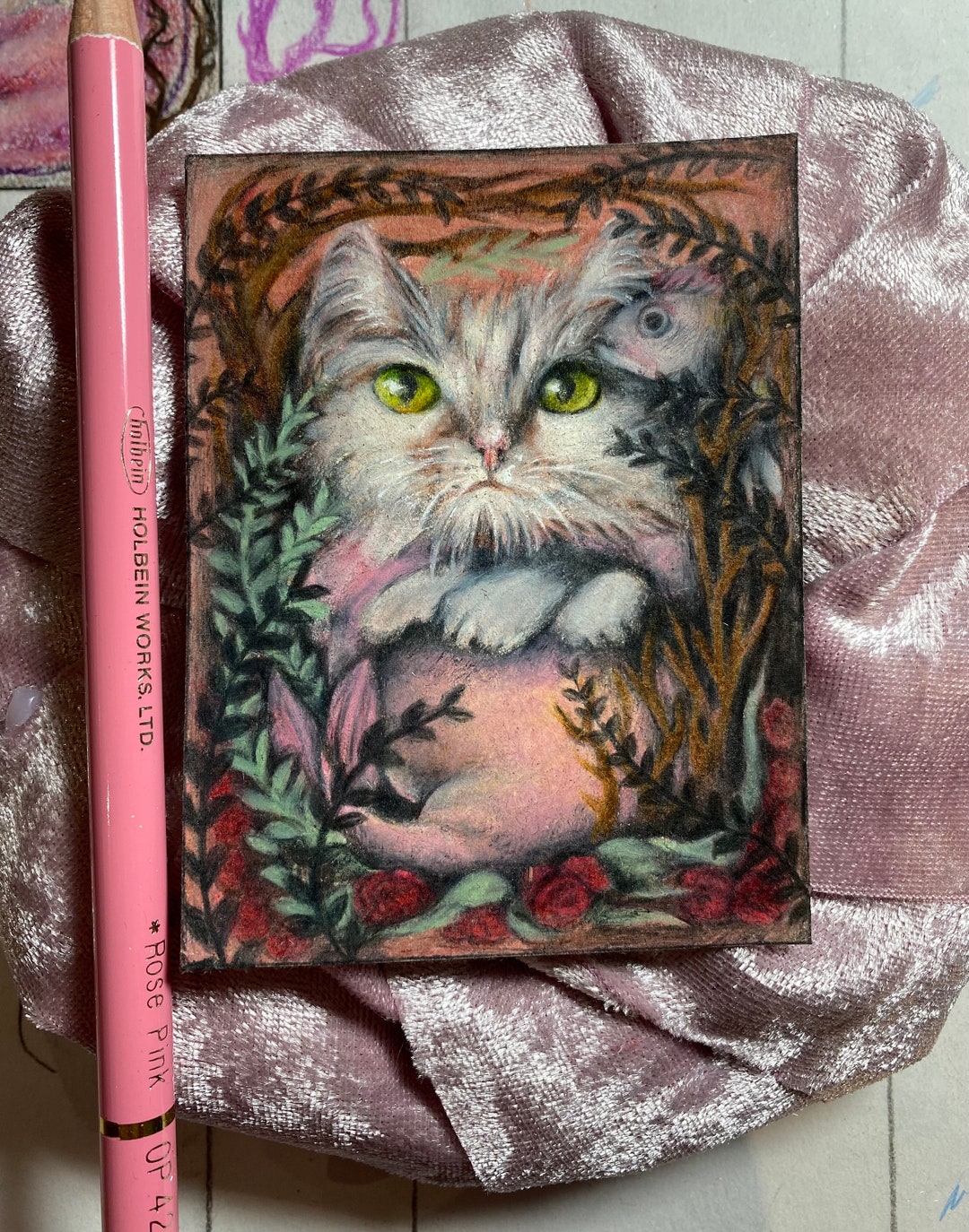 Mercat Fantasy Painting. ATC, ACEO Artist Trading Card. Original Art ...
