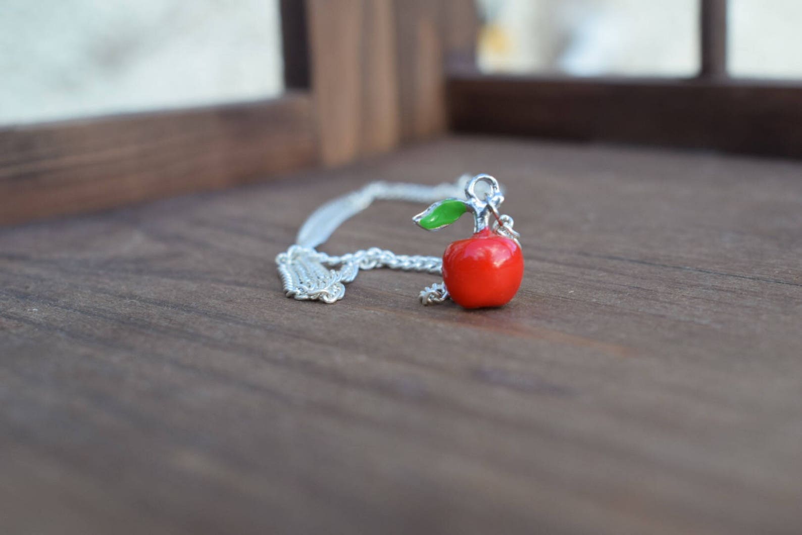 Snow White and the Seven Dwarfs Poisoned Red Apple Charm Necklace ...
