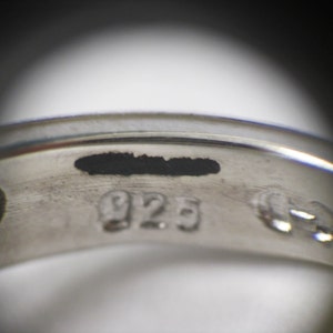 ONE Sterling Silver Ring With White and Green Stones - Etsy