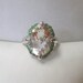 ONE Sterling Silver Ring With White and Green Stones - Etsy
