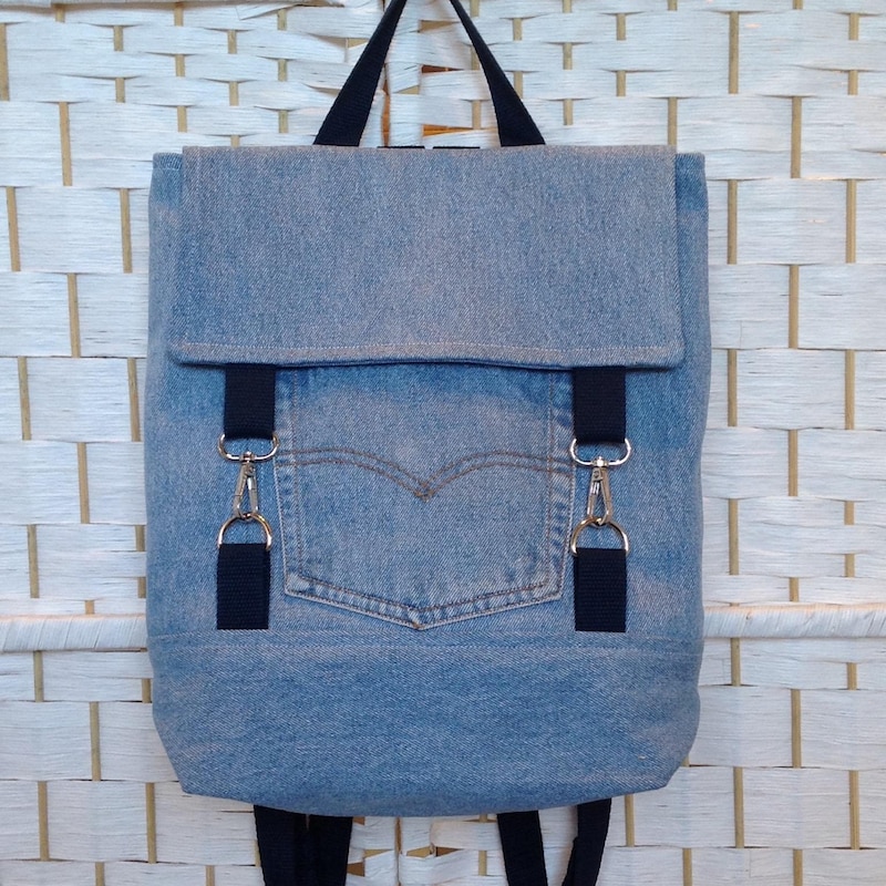 Denim Backpack - Etsy