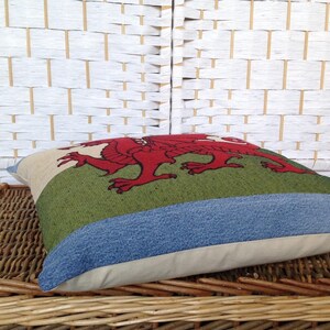 Welsh Dragon Cushion Cover, 16 Square Cover, Tapestry and Recycled ...