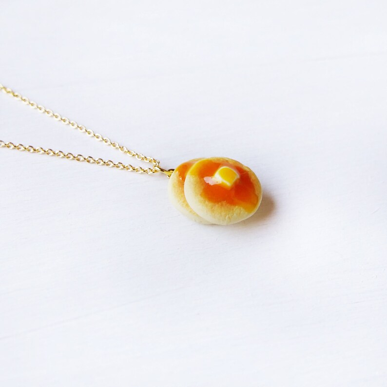 Elfi Handmade Cute Pancake Necklace, Dessert Food Jewelry, Pancake ...