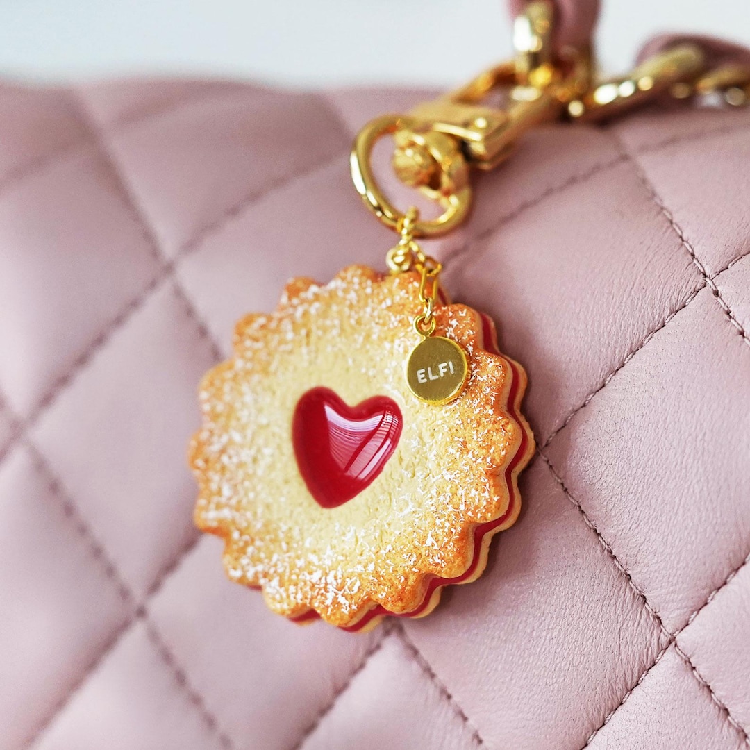 Handmade Jam Cookie Bag Charm – Kawaii Heart Biscuit Keychain - Etsy