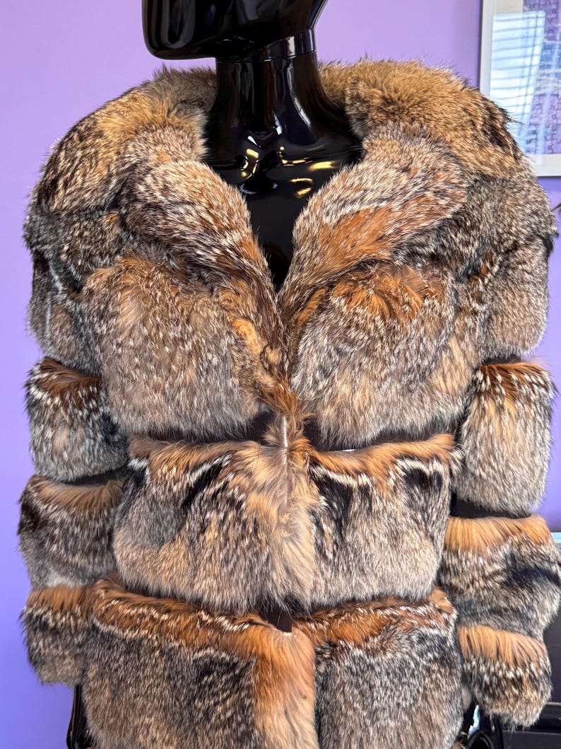 Silver Fox Fur Coat With Orange Blend Fox - Etsy