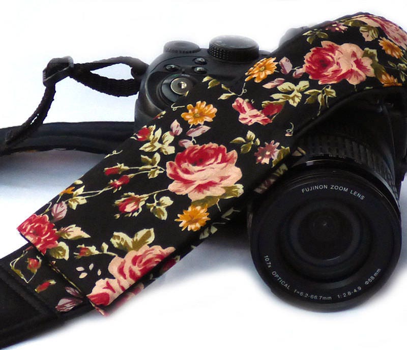 Padded Camera Strap Roses for DSLR SLR and Mirrorless - Etsy