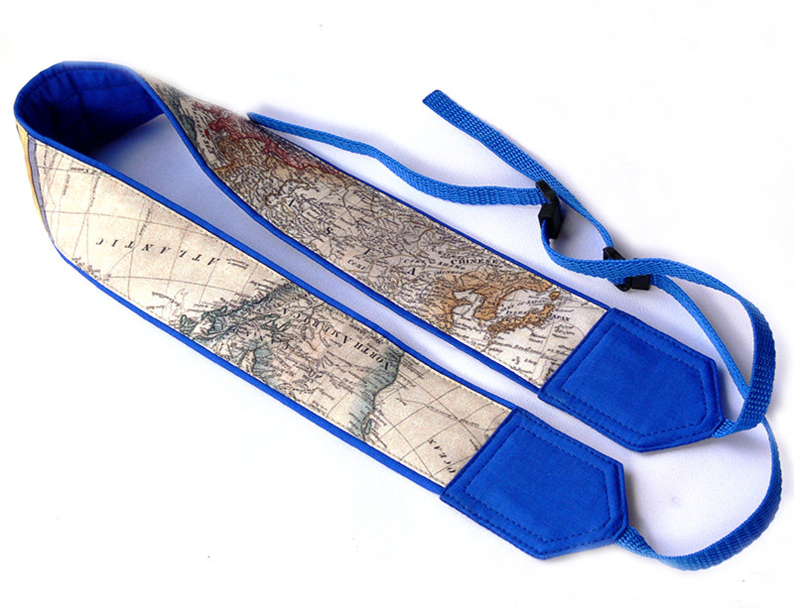 World Map Camera Strap. Blue Camera Strap. Nikon Canon Camera | Etsy