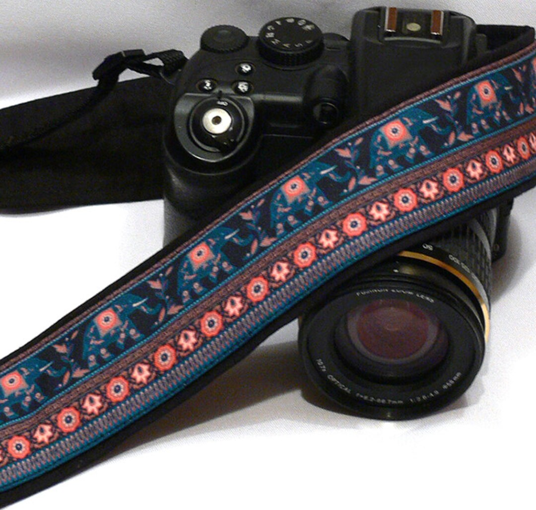 Lucky Elephants Camera Strap. Dslr Camera Strap. Pocket. Canon, Nikon ...
