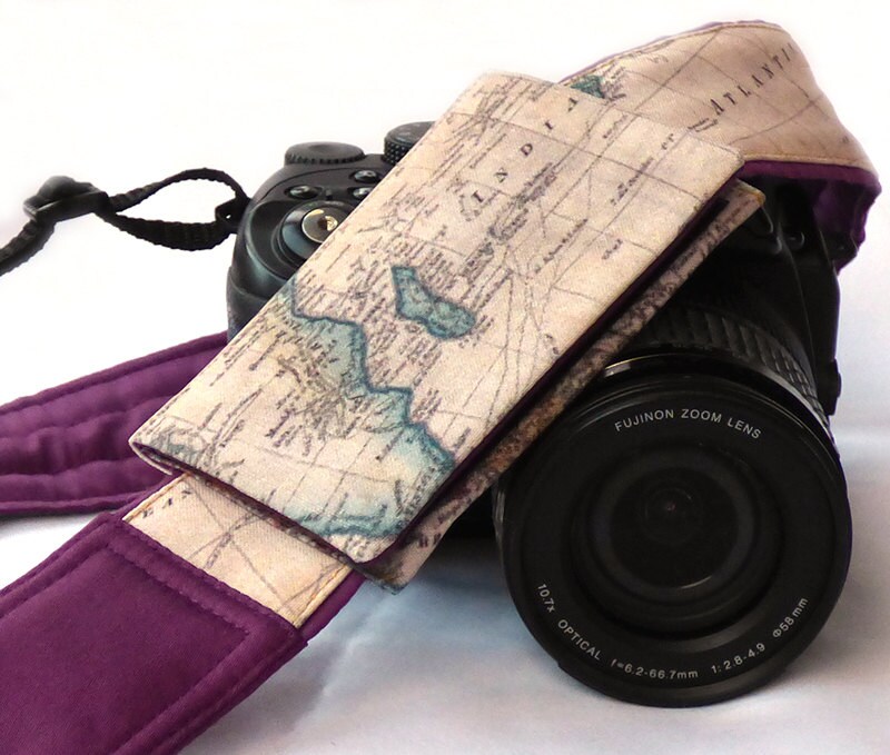 World Map Camera Strap with pocket. Canon Nikon Others. SLR | Etsy