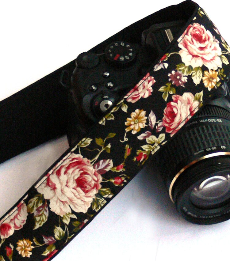 Padded Camera Strap Roses for DSLR SLR and Mirrorless - Etsy