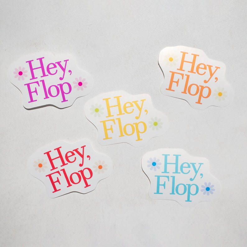 Hey Flop Vinyl Sticker Set5 Water Proof Decal 5 Colors, Belvycenter - Etsy