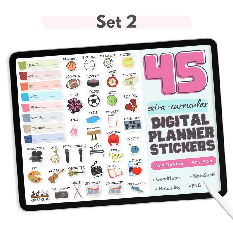 Digital Planner Stickers Bundle Digital Stickers Compatible - Etsy