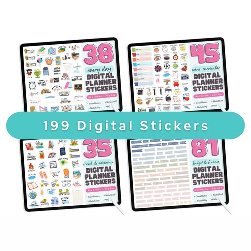 Digital Planner Stickers Bundle PNG Digital Stickers - Etsy