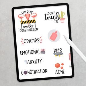 Period Digital Planner Stickers - PNG Digital Stickers, Compatible With ...