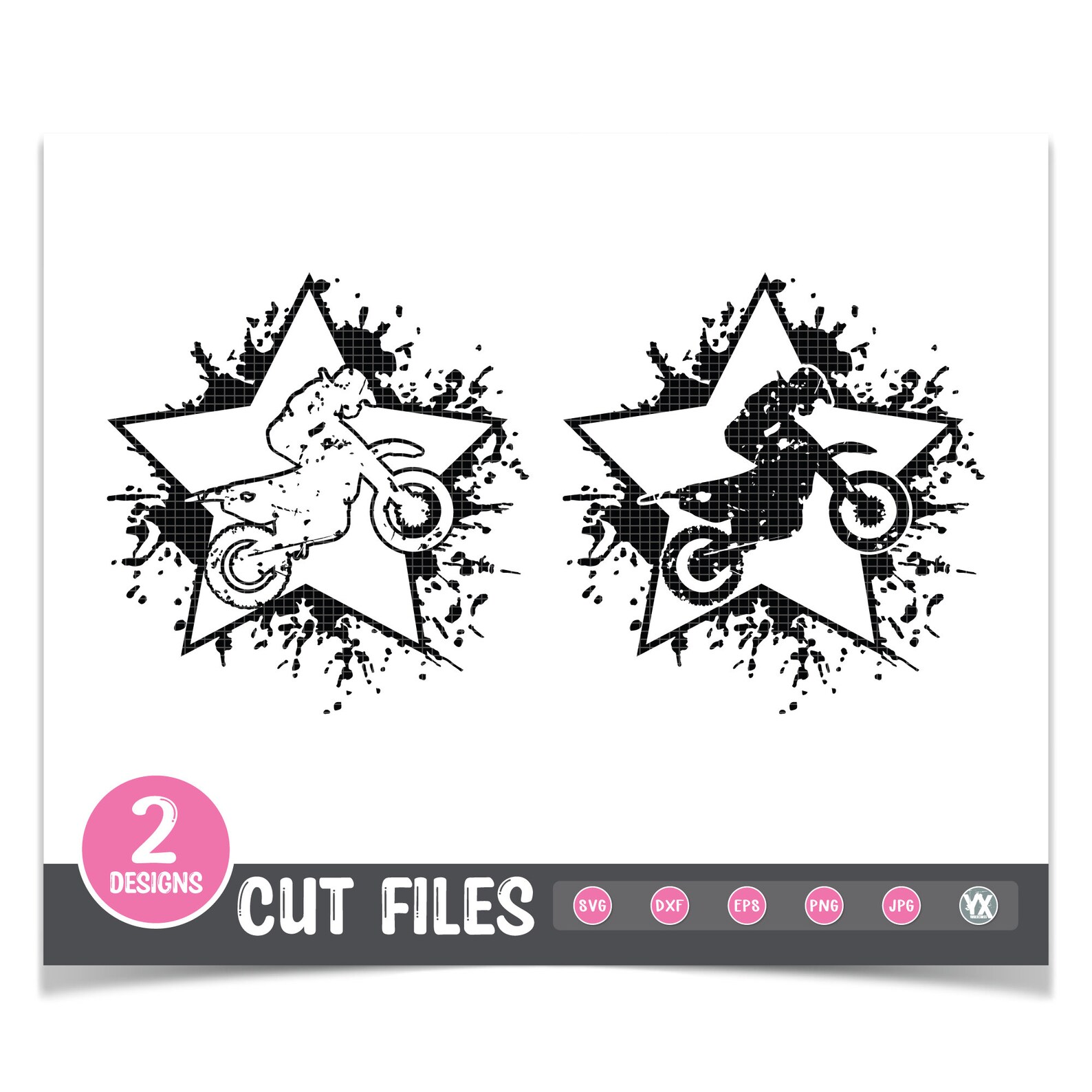 Dirtbike Star SVG Set Grunge Dirtbike SVG Digital Files - Etsy