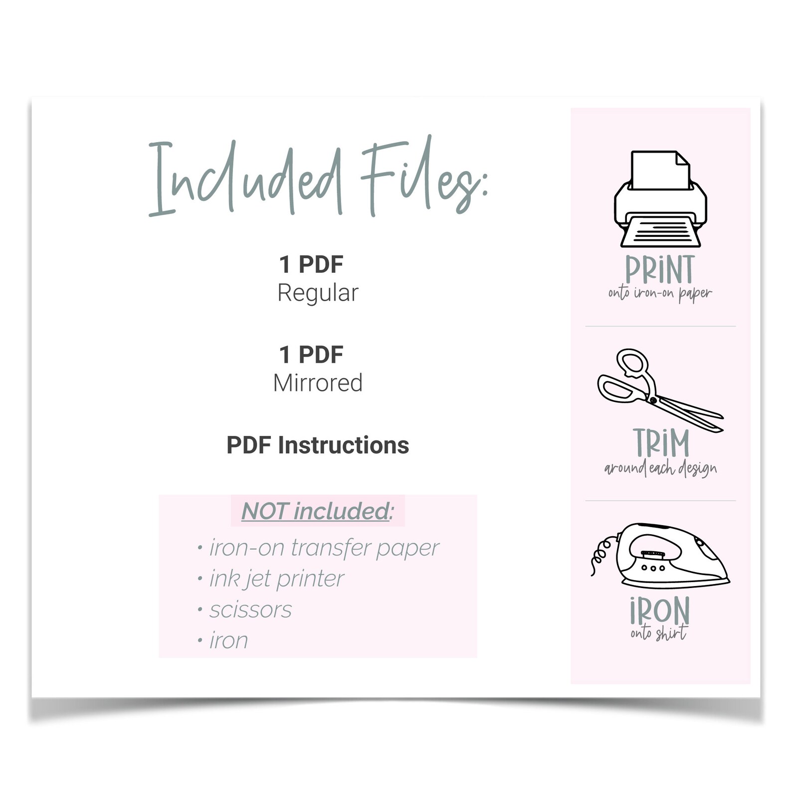 Printable Iron-ons for Baby Shower Decorating Station 5 | Etsy