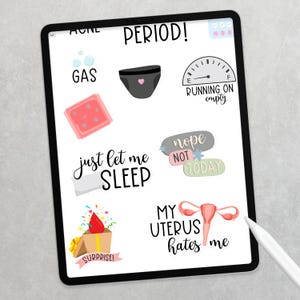 Period Digital Planner Stickers - PNG Digital Stickers, Compatible With ...