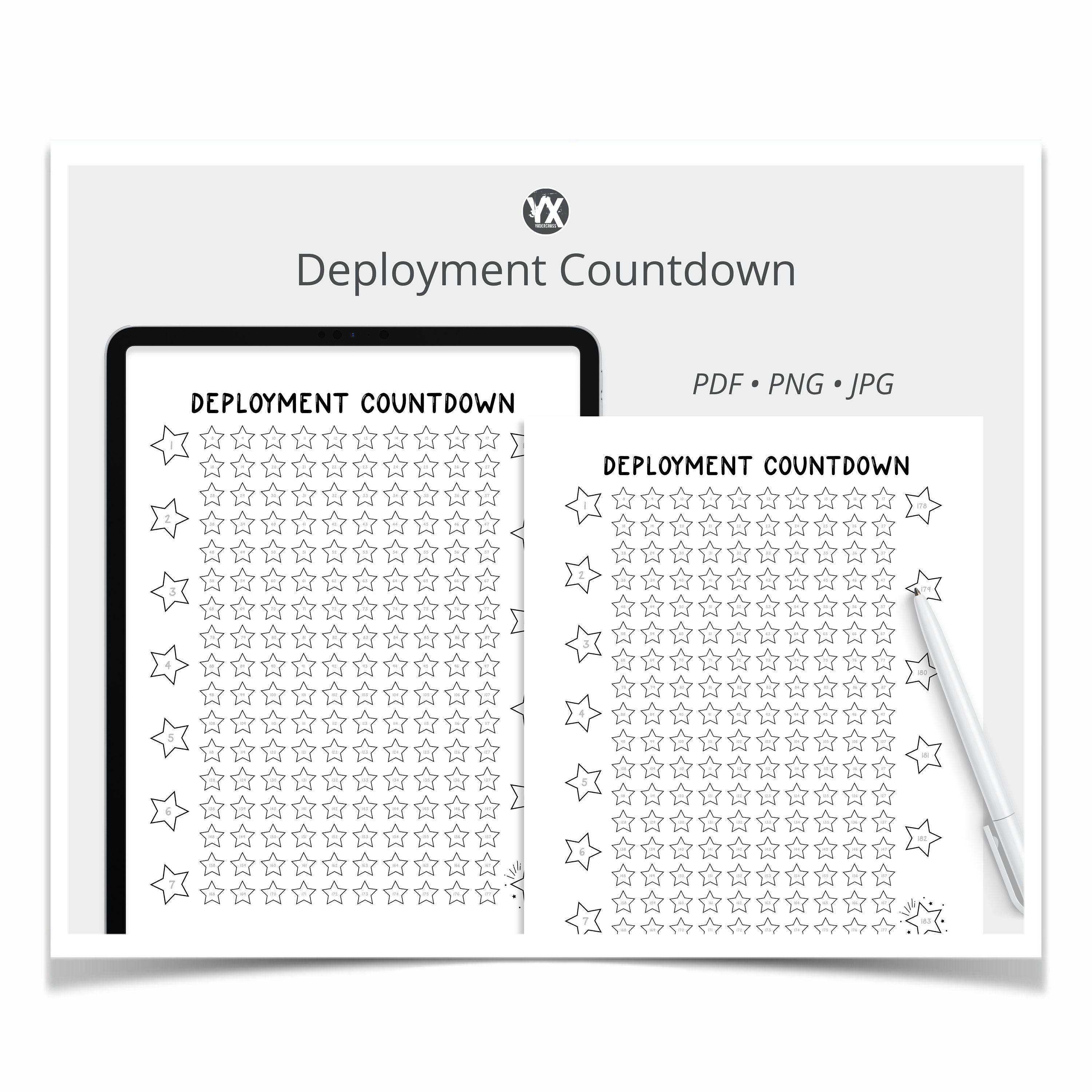 Deployment Countdown Printable PDF PNG and JPG Deployment - Etsy