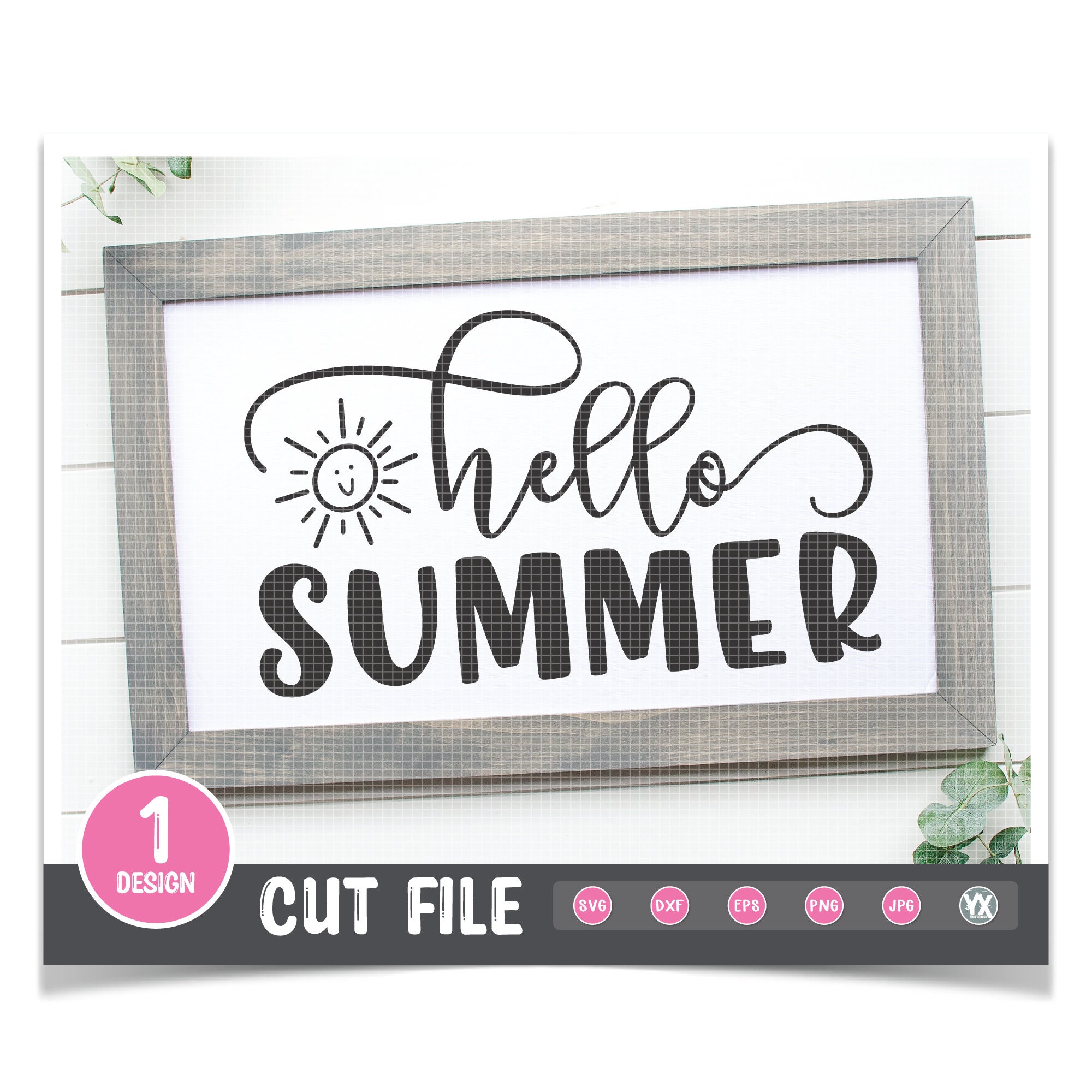 Hello Summer SVG Sunshine SVG Cut File Commercial Use SVG | Etsy