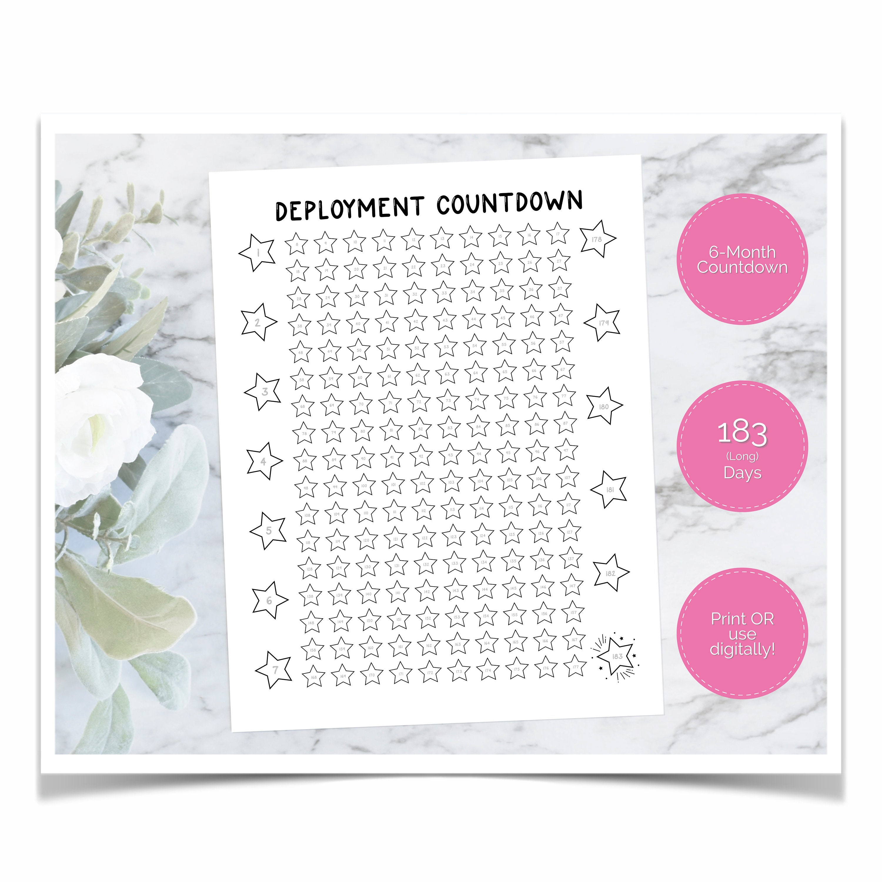 Deployment Countdown Printable PDF PNG and JPG Deployment - Etsy