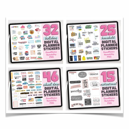 Days and Months Digital Planner Stickers Goodnotes | Etsy