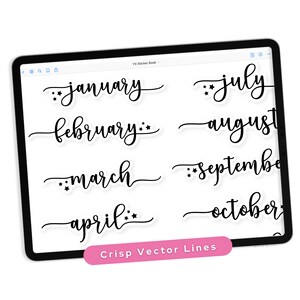 Days and Months Digital Planner Stickers - PNG Digital Stickers ...