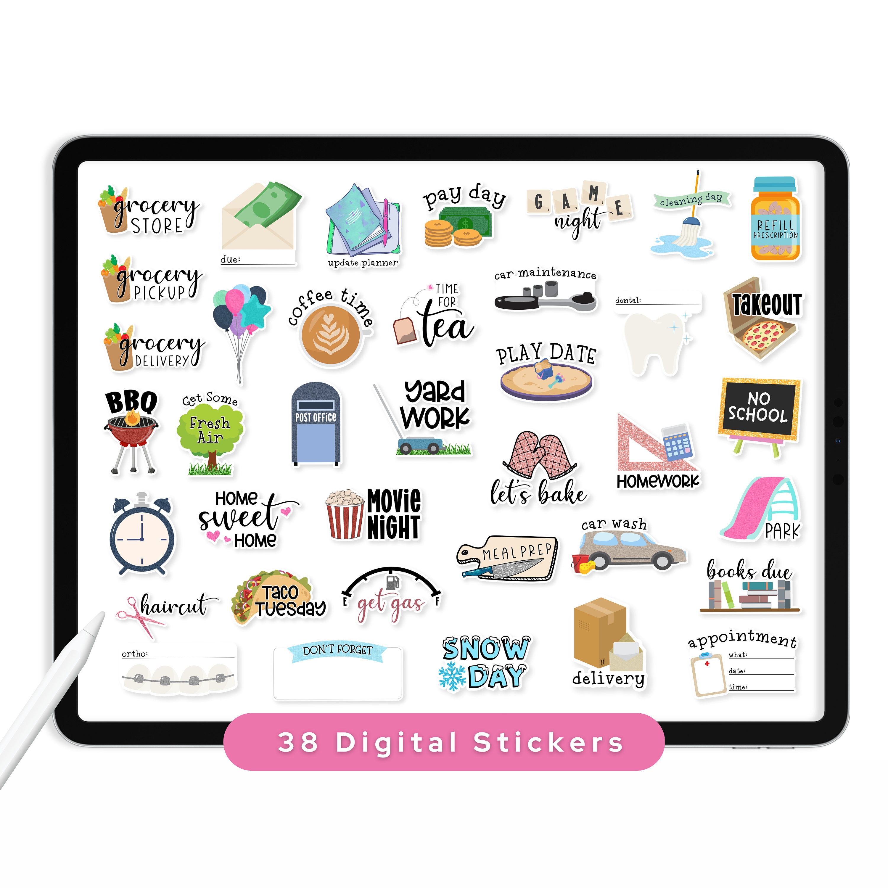 Digital Planner Stickers Bundle PNG Digital Stickers - Etsy
