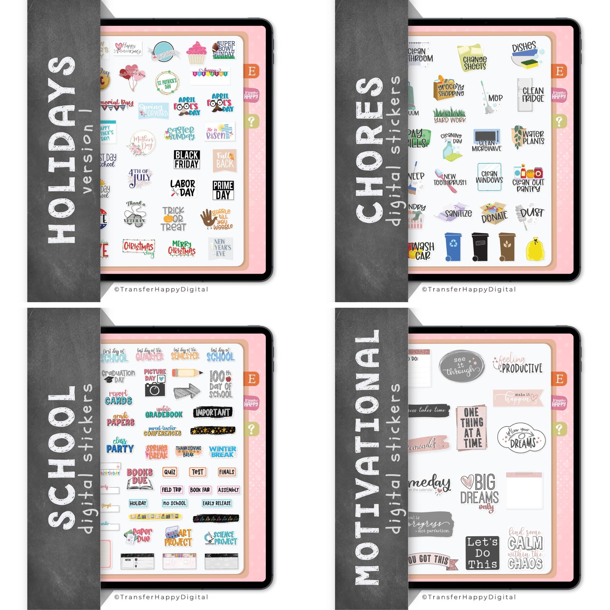 Digital Planner Stickers Bundle, Compatible With ANY Digital Planning ...