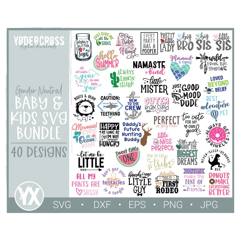 Baby SVG Bundle 40 Cut File Designs in Svg dxf png jpg | Etsy