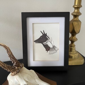 Deer Hand Shadow Puppet A5 Print Victorian Shadow Puppets Mini Print ...