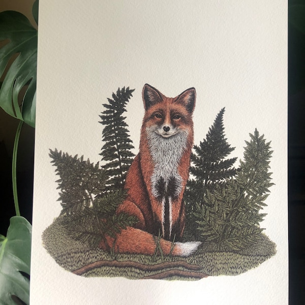 Pen and Ink Fox - Etsy