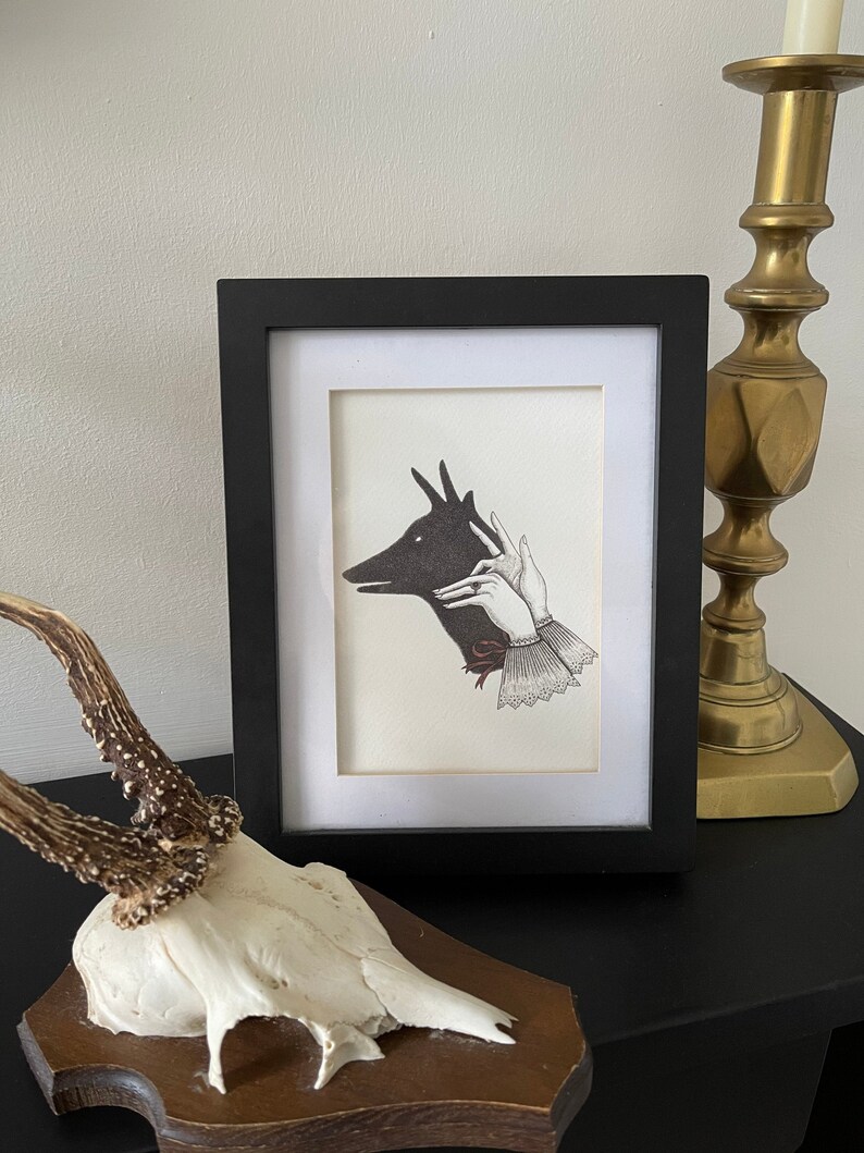 Deer Hand Shadow Puppet A5 Print Victorian Shadow Puppets - Etsy