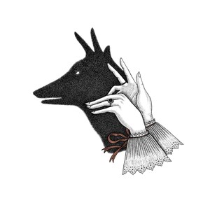 Deer Hand Shadow Puppet A5 Print Victorian Shadow Puppets Mini Print ...