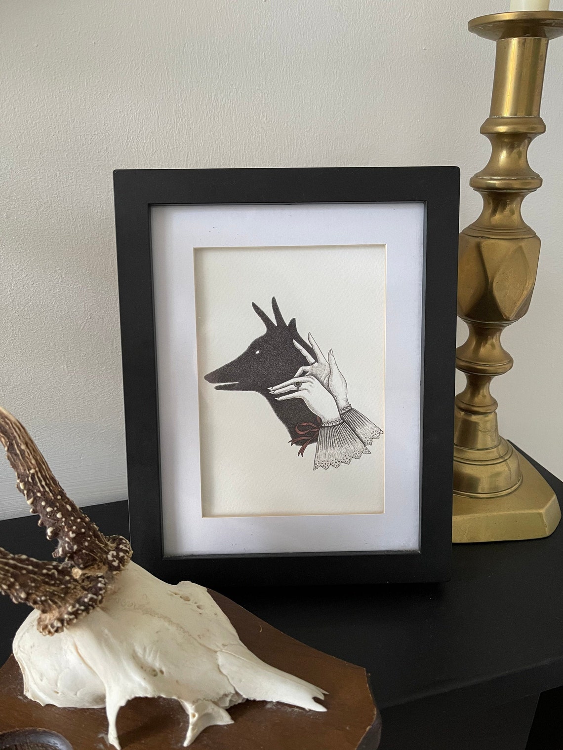 Deer Hand Shadow Puppet A5 Print Victorian Shadow Puppets - Etsy