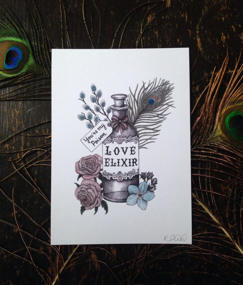 Love Elixir Love Potion Vintage Bottle Apothecary - Etsy