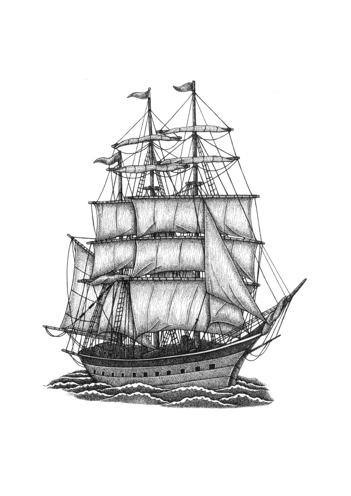 Packet Ship Nautical Print Sailing Ship Print Boat Wall - Etsy