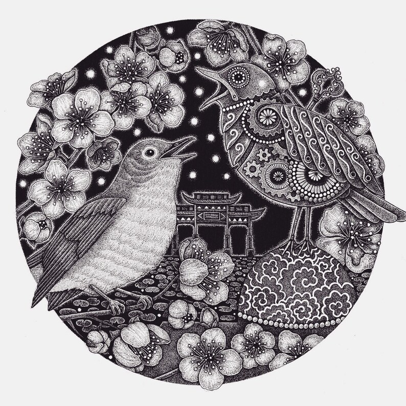 Nightingale Print Hans Christian Andersen Print Fairytale - Etsy