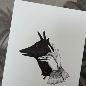 Deer Hand Shadow Puppet A5 Print Victorian Shadow Puppets Mini Print ...